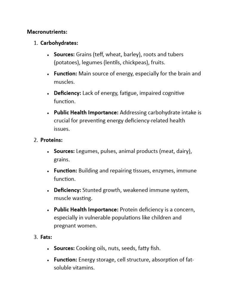 Essential Macronutrients and Public Health | PDF | Public Health | Vitamin