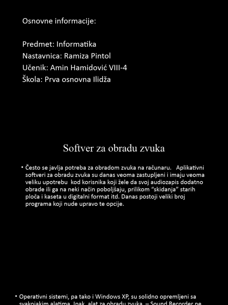 Softver Za Obradu Zvuka | PDF