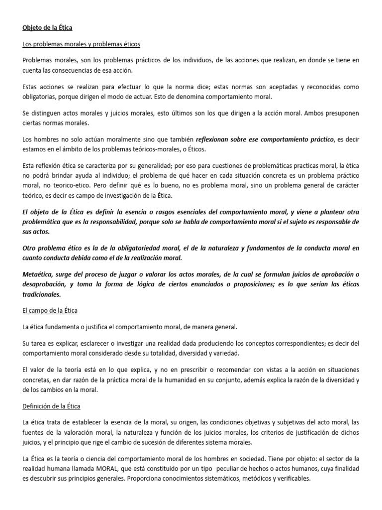 Objeto de La Etica | PDF | Moralidad | Science