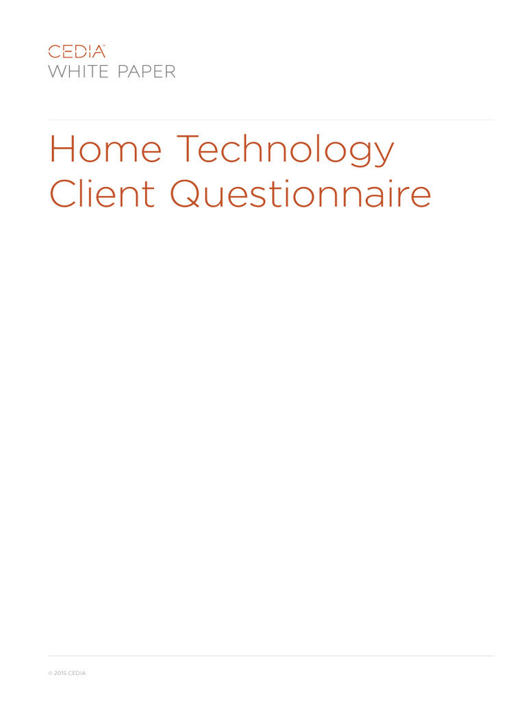 Home Technology Client Questionnaire Guide | PDF | Television | Dvd
