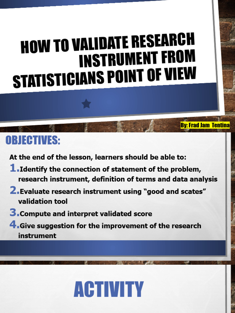 How To Validate Research Instrument | PDF | Statistics | Statistical Theory How To Validate Research Instrument | PDF | Statistics | Statistical Theory