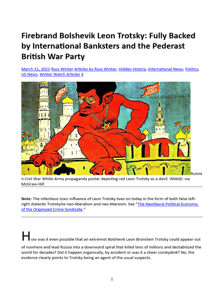 Firebrand Bolshevik Leon Trotsky | PDF | Leon Trotsky | Russian Revolution