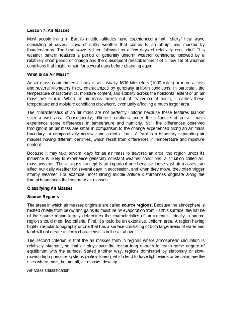 Lesson 7 | PDF | Atmosphere Of Earth | Cloud