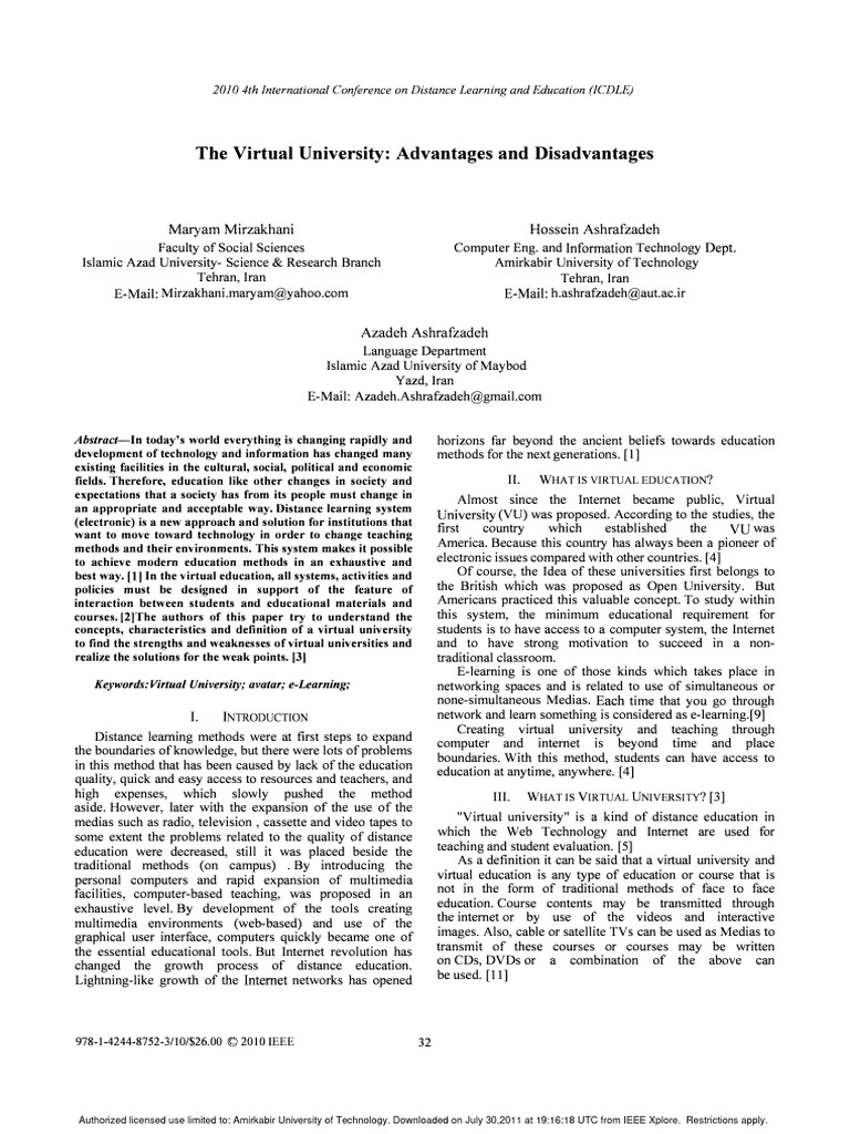 The Virtual University Advantages and Di | PDF | Educational Technology ...