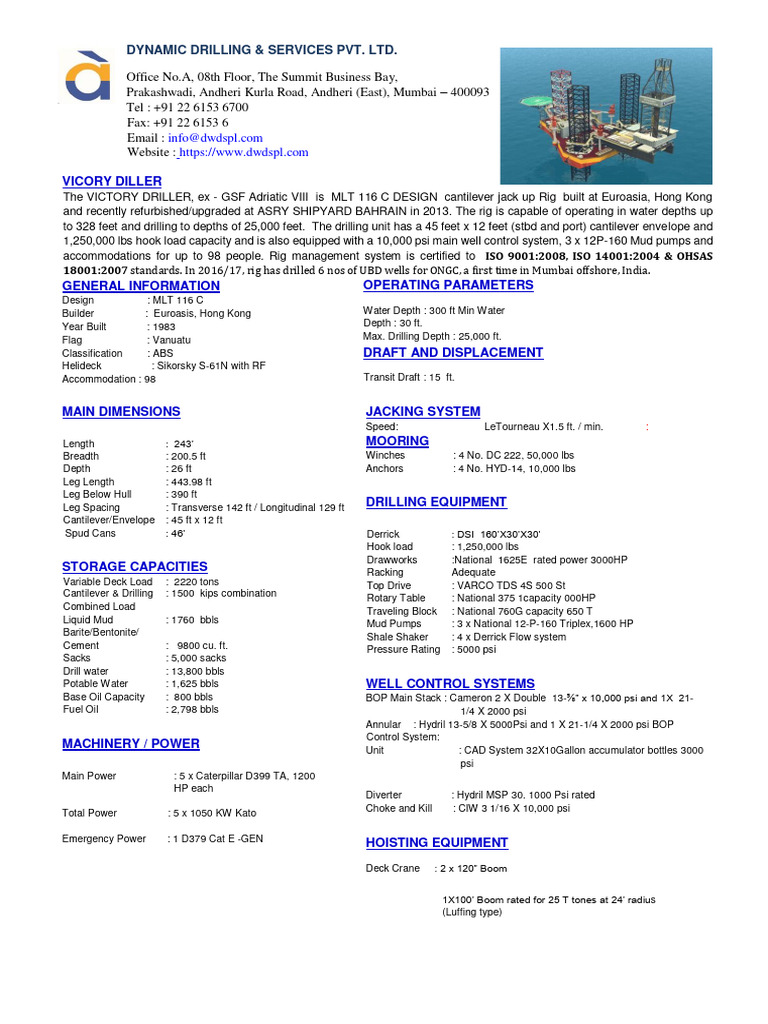 Victory Driller Specifications | PDF