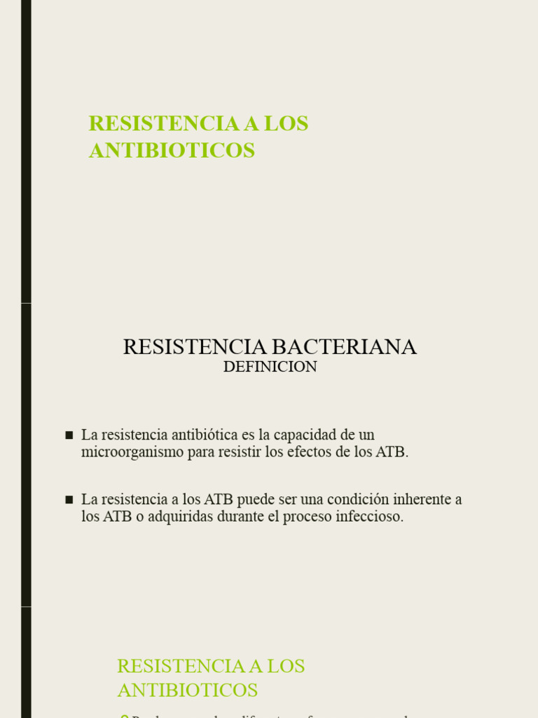 Resistencia Bacteriana | Descargar gratis PDF | Resistencia antimicrobiana | Las bacterias