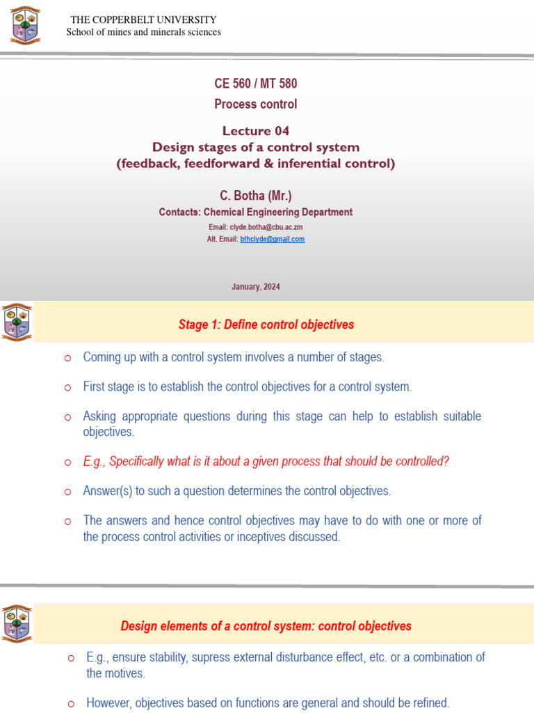 Process Control-Lecture 04 | PDF | Distillation | Temperature