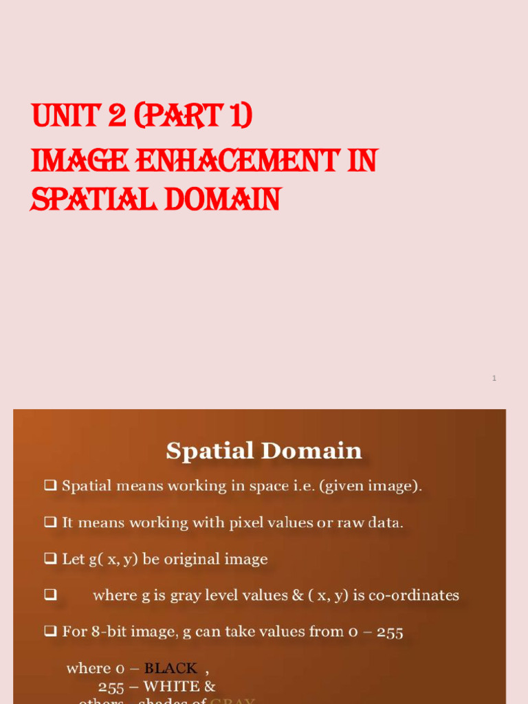Unit2 - Spatial - Domain - Enhacement (Part 1) | PDF | Digital Signal Processing | Function ...
