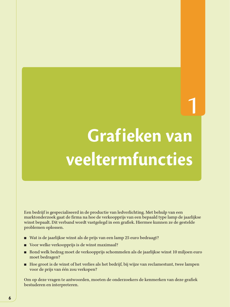 Oplossingen Hoofdstuk 1 Grafieken Van Veeltermfuncties | PDF