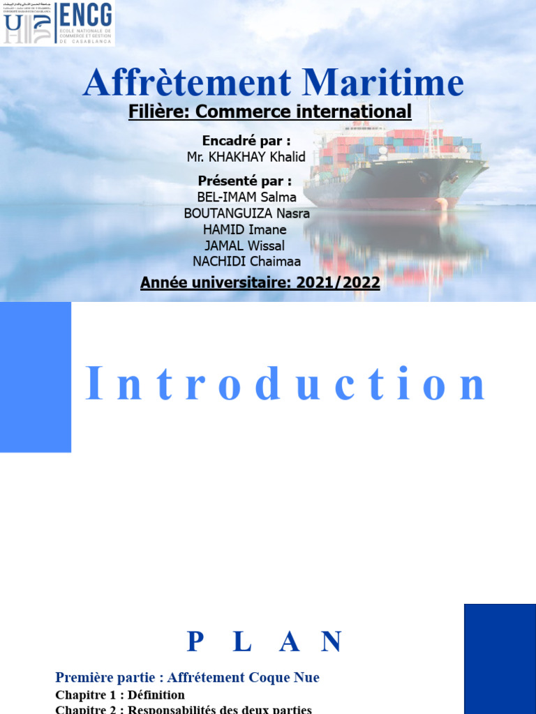 Contrats d'Affrètement Maritime | PDF | Transport fluvial et maritime | Transport de marchandises