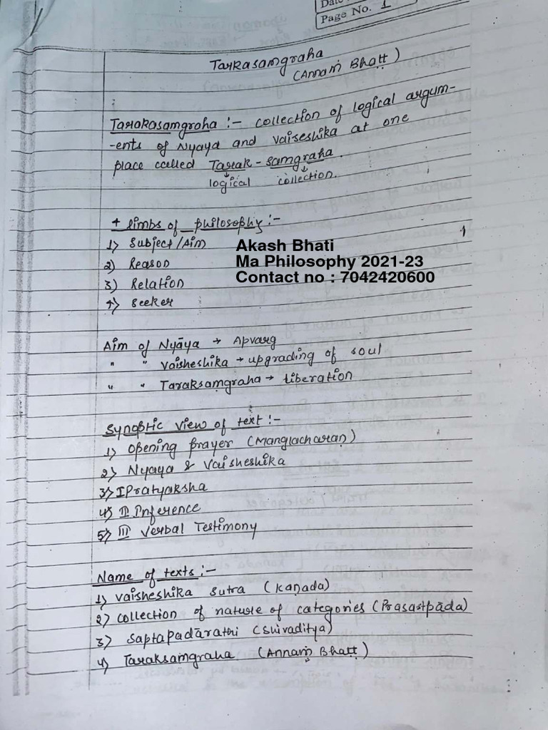 AKASH BHATI -TARAKSAMGRAHA NOTES | PDF AKASH BHATI -TARAKSAMGRAHA NOTES | PDF