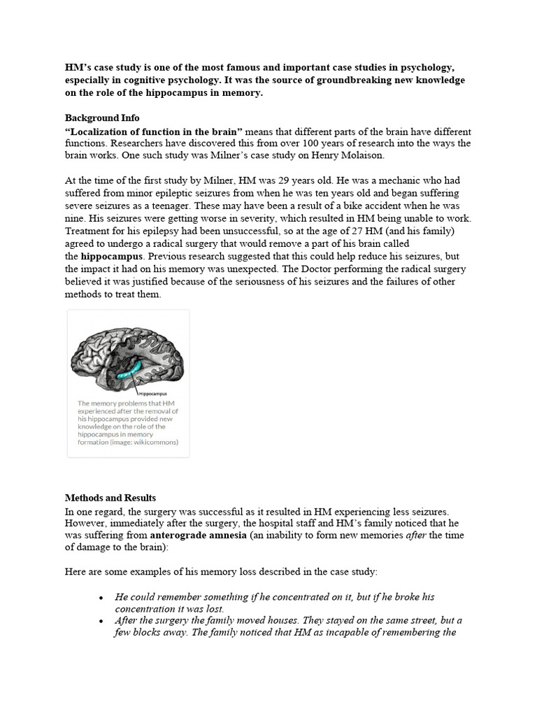 HM Milner | PDF | Mental Processes | Cognitive Psychology