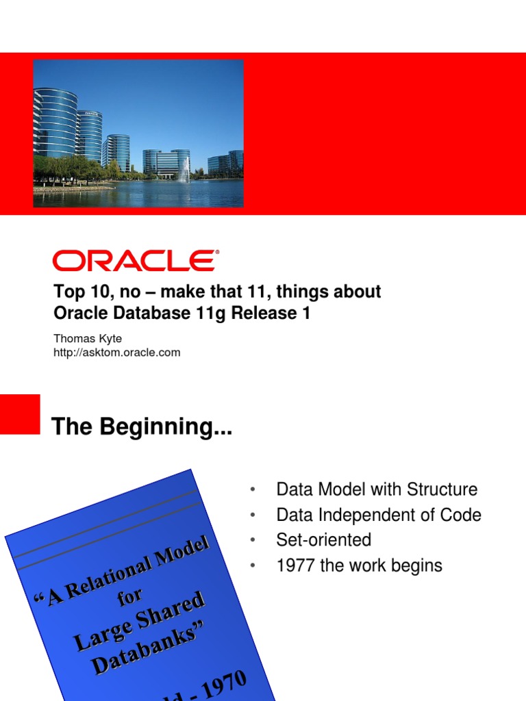 Top 10, No - Make That 11, Things About Oracle Database 11g Release 1 ...