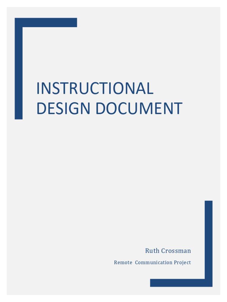 Instructional Design Document | PDF | Learning | Educational Technology