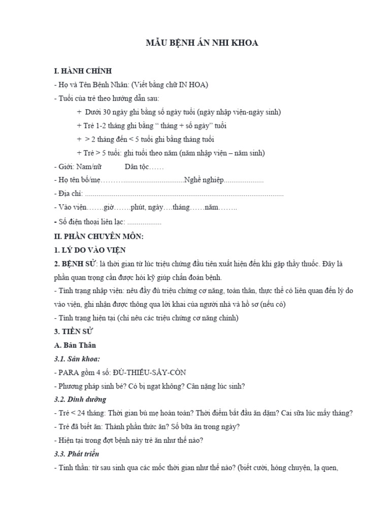 BENH AN NHI- RUT GON | PDF