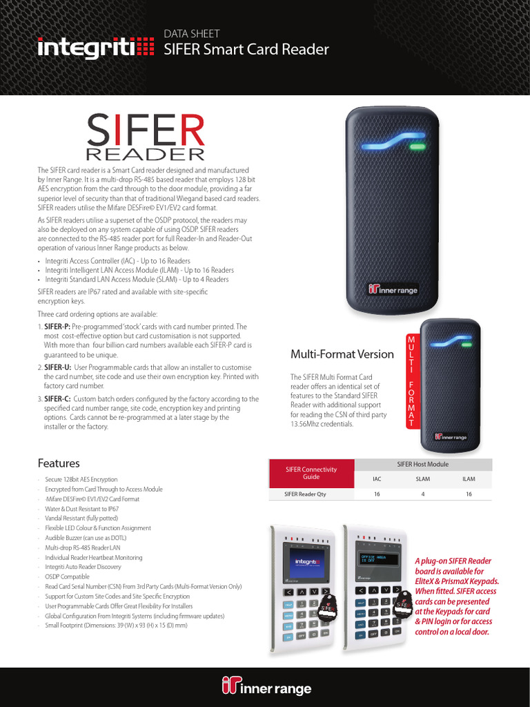 5738-Datasheet-Sifer Smart Card Reader | PDF | Smart Card | Computer Science