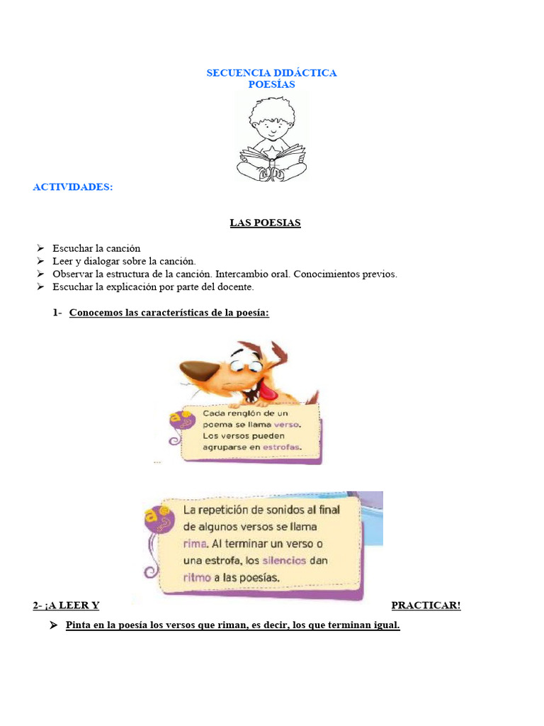 Secuencia Didáctica de Poesía Primaria | PDF | Poesía | Sintaxis