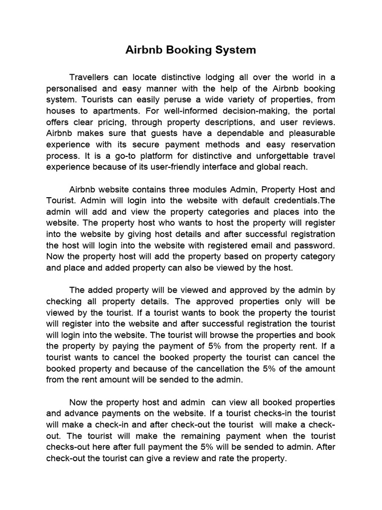 Airbnb Booking System | PDF