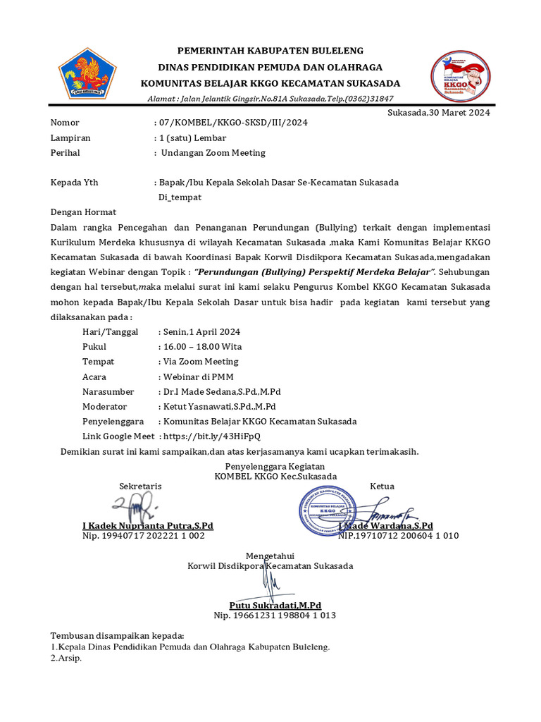 Surat Undangan Webinar | PDF
