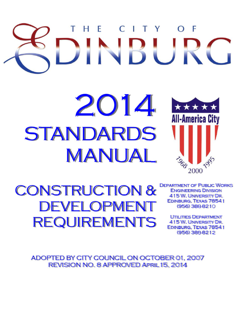 City of Edinburg 2014 Standards Manual | PDF | Flood | Stormwater