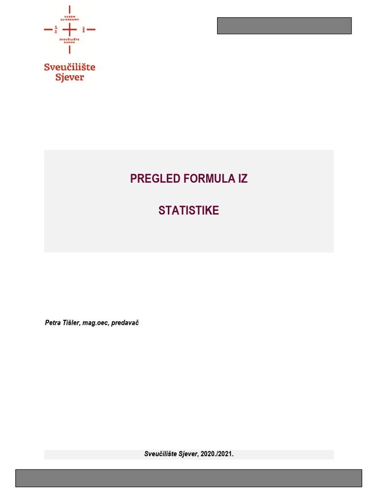Formule Statistika | PDF