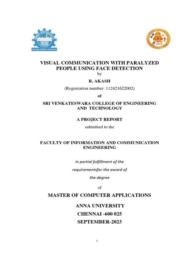 Visual Communication for Paralyzed Using Face Detection | PDF ...