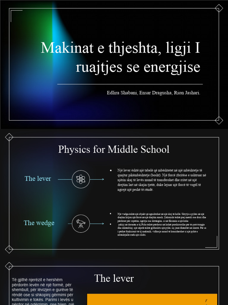 Physics For Middle School Infographics by Slidesgo | PDF