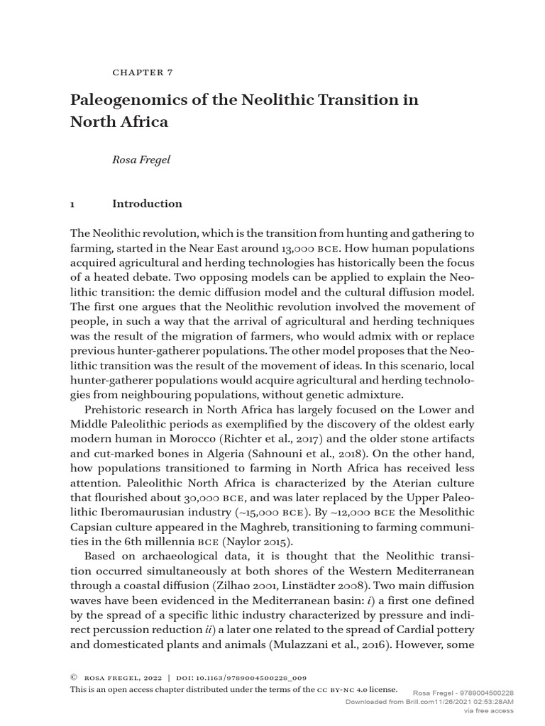 Neolithic Transition in North Africa | PDF | Genetics | Population Genetics