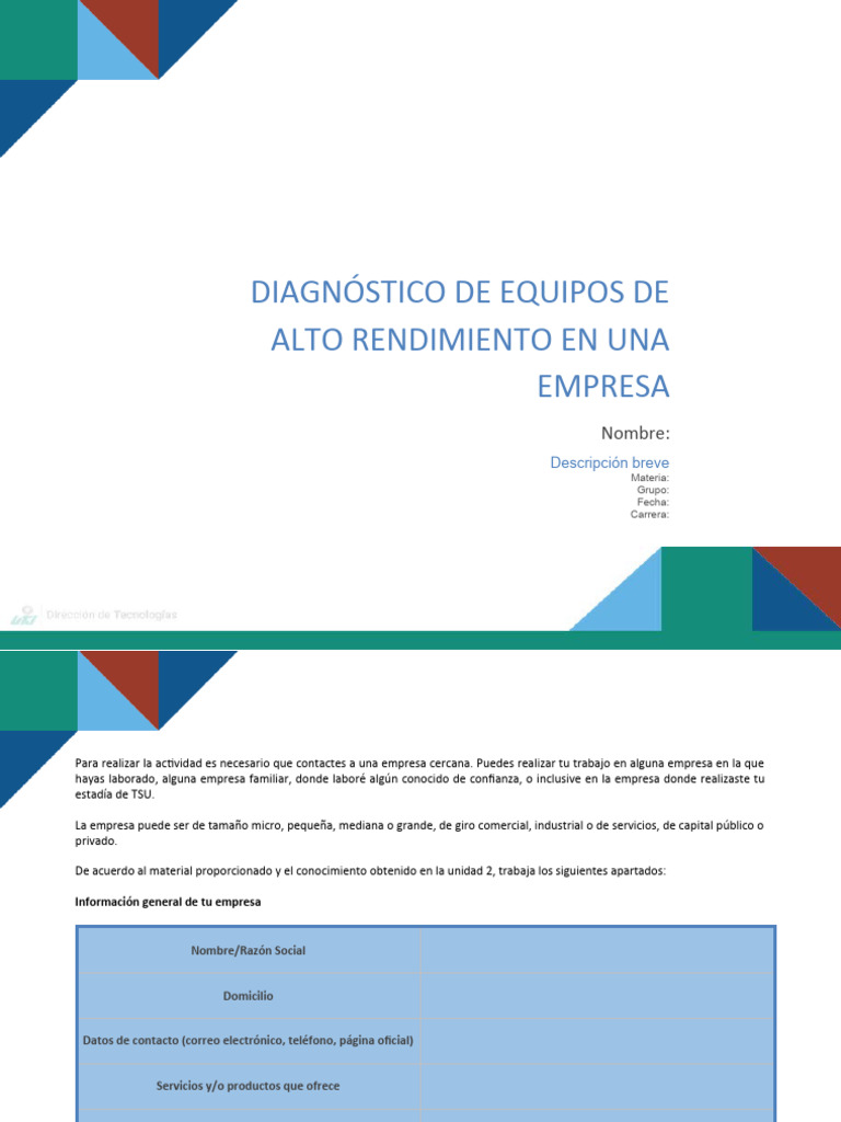 Actividad 10. Diagnóstico de Equipos de Alto Rendimiento en Una Empresa | PDF