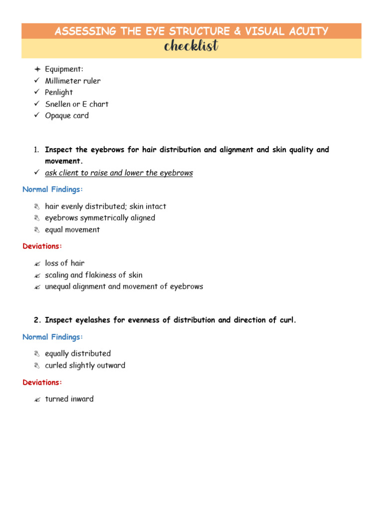 HA Eye Checklist | PDF | Cornea | Human Eye