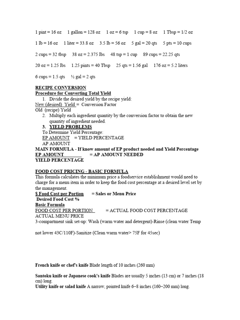 Exam 1 Note | PDF | Stock (Food) | Cuisine Exam 1 Note | PDF | Stock (Food) | Cuisine