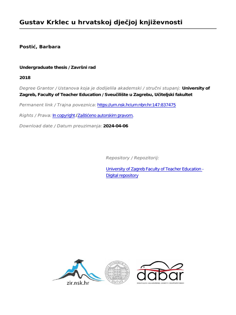 Postic Barbara Ufzg 2018 Zavrs Sveuc | PDF