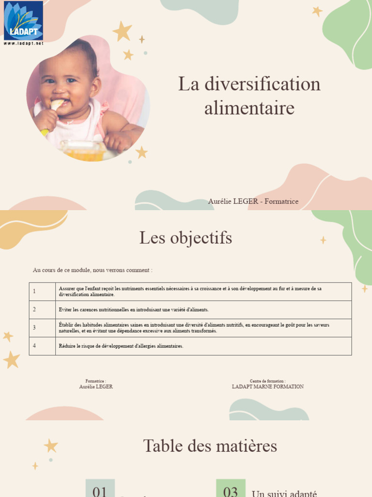 Guide sur la Diversification Alimentaire | PDF | Nourritures | Fruit