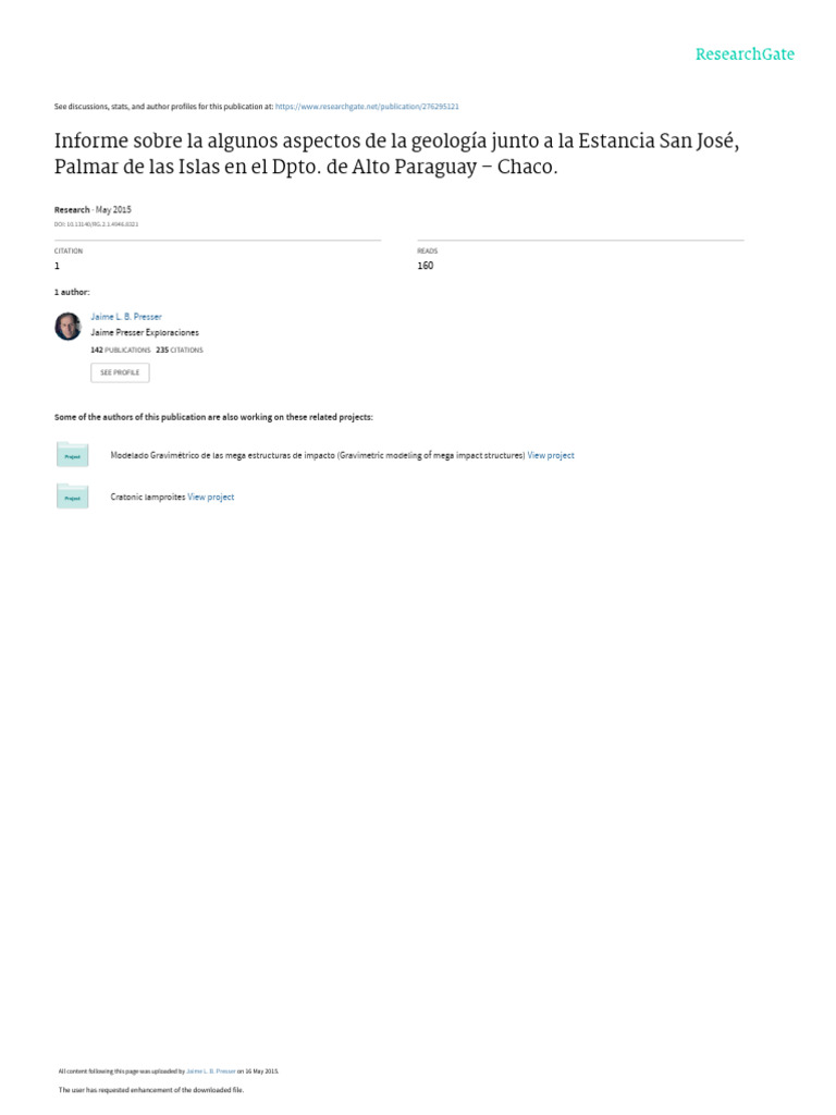 Geología en Estancia San José, Chaco | PDF | Estrato | Roca clástica