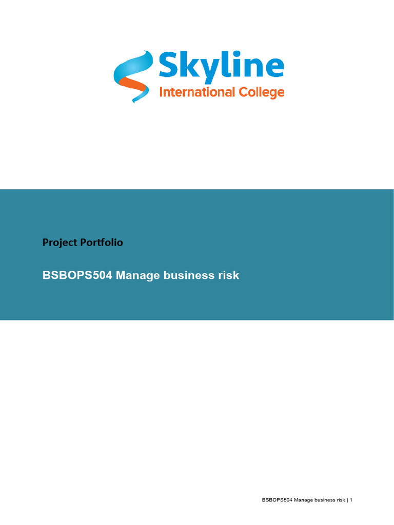 BSBOPS504 Risk Management Portfolio | PDF | Risk | Risk Management