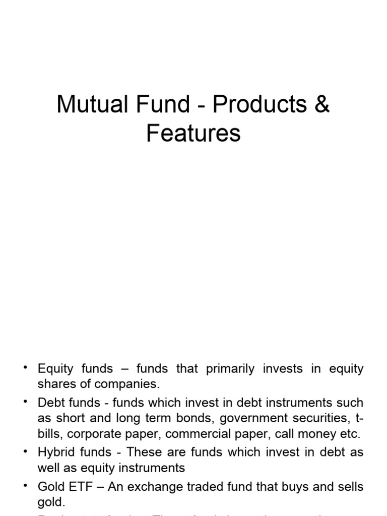 MF Products Features5 | PDF | Investment Fund | Investing