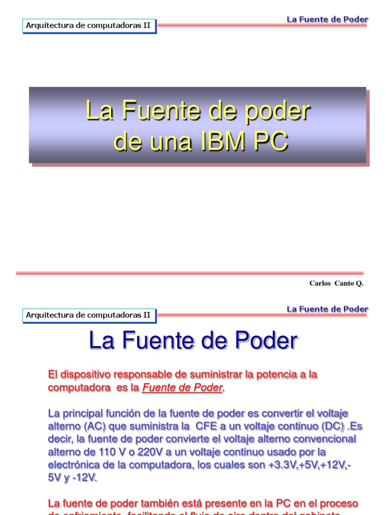 Fuente de Poder en PCs: Tipos y Funciones | PDF | Computadoras ...