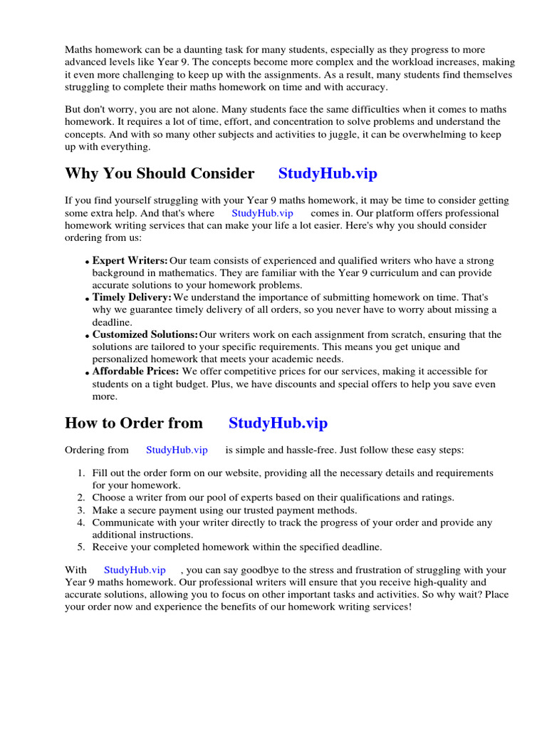 Maths Homework Year 9 | PDF | Worksheet | Homework