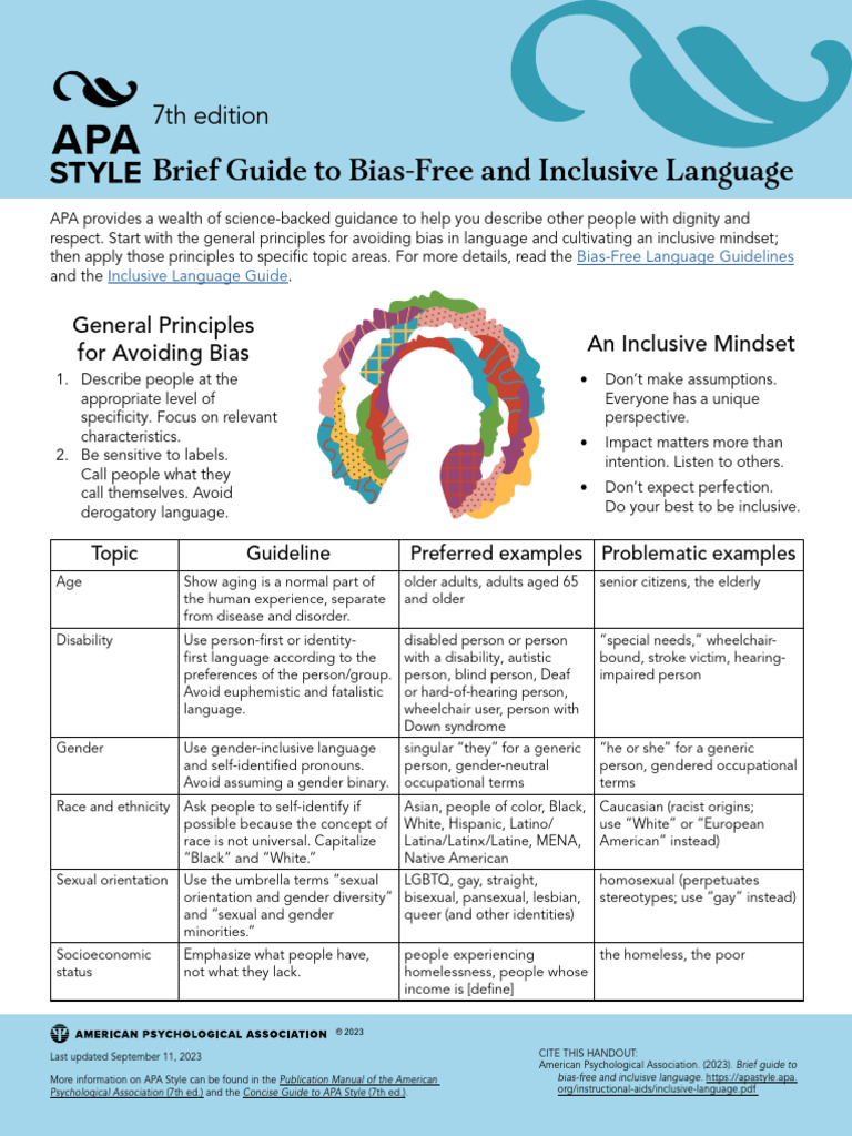 A Brief Guide to Bias-Free and Inclusive Language | PDF | Disability ...