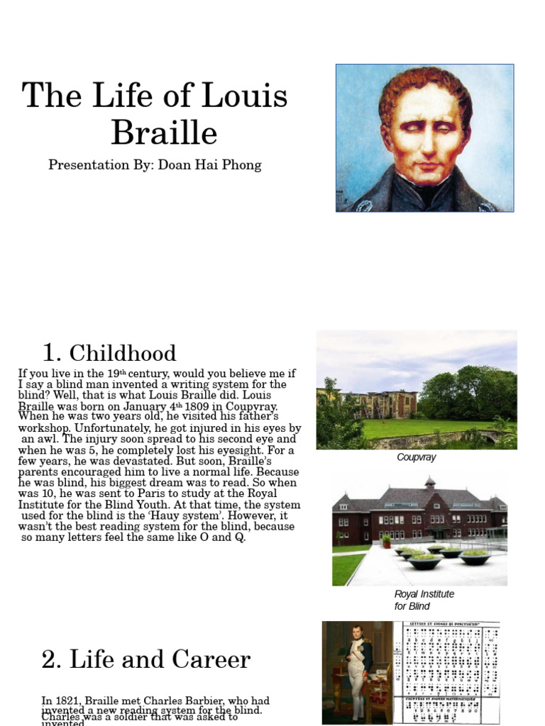 Louis Braille: Innovator for the Blind | PDF
