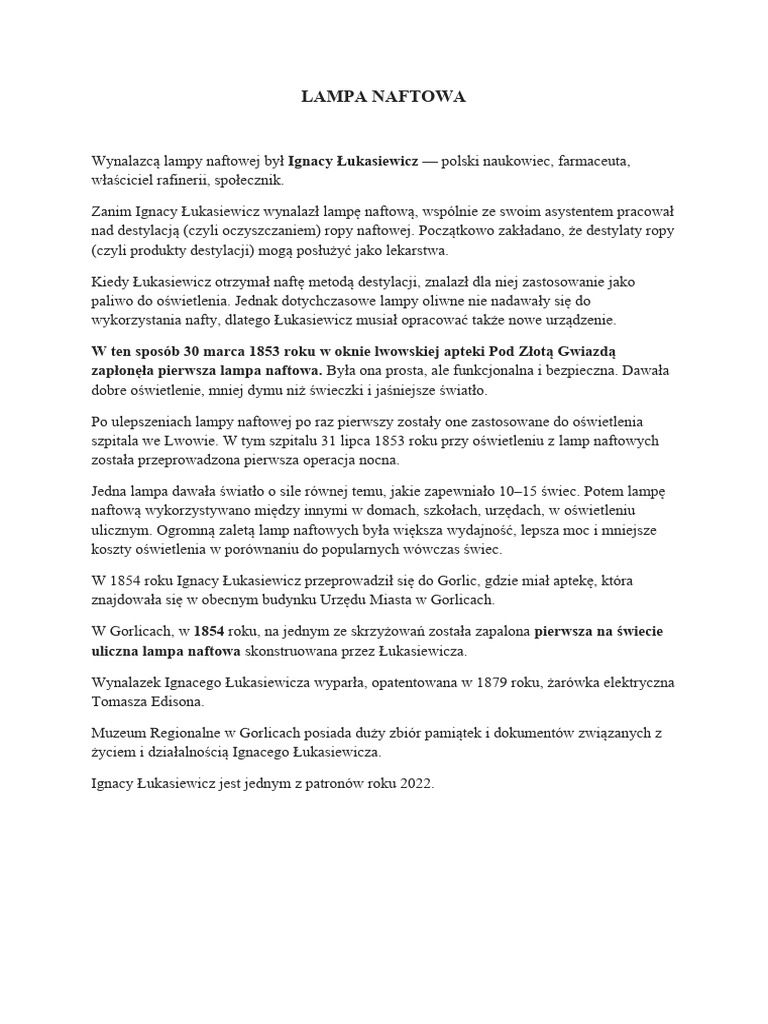 Lampa Naftowa | PDF