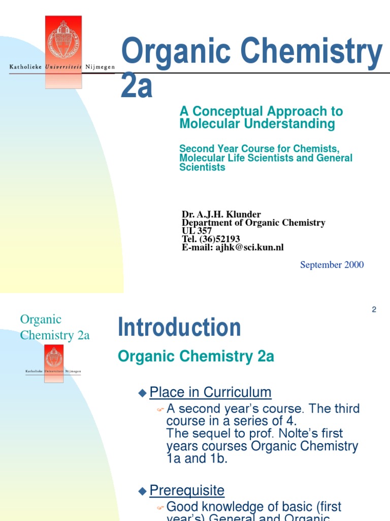 Organic Chemistry 2a: Course Overview | PDF | Aldehyde | Ketone