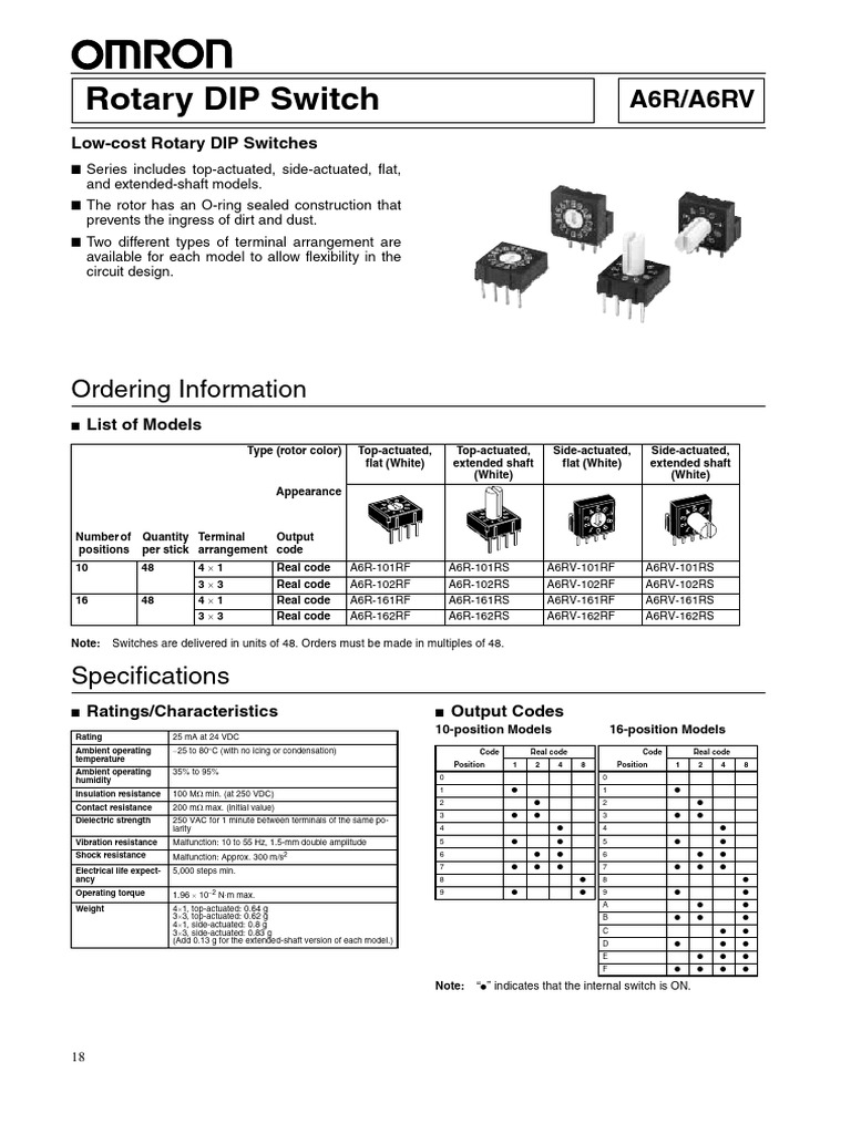 interruptor rotatorio dip switch | PDF | Switch | Physical Quantities