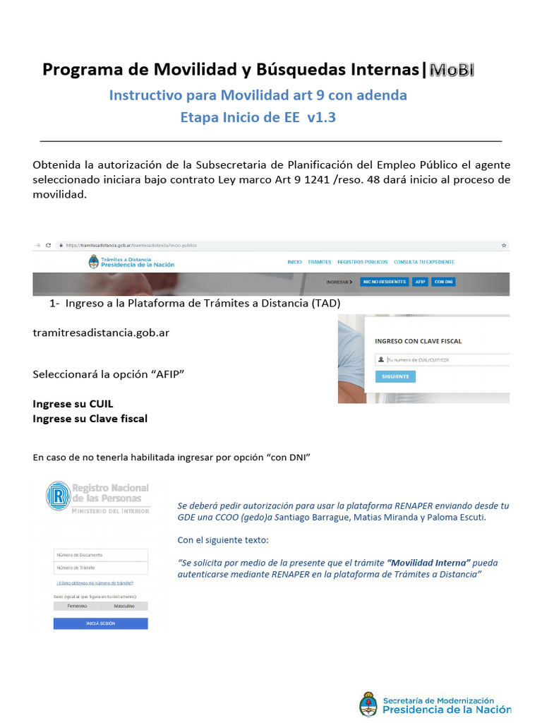 Modelo VI - Instructivo para Movilidad Art9 Tad | PDF | Negocios
