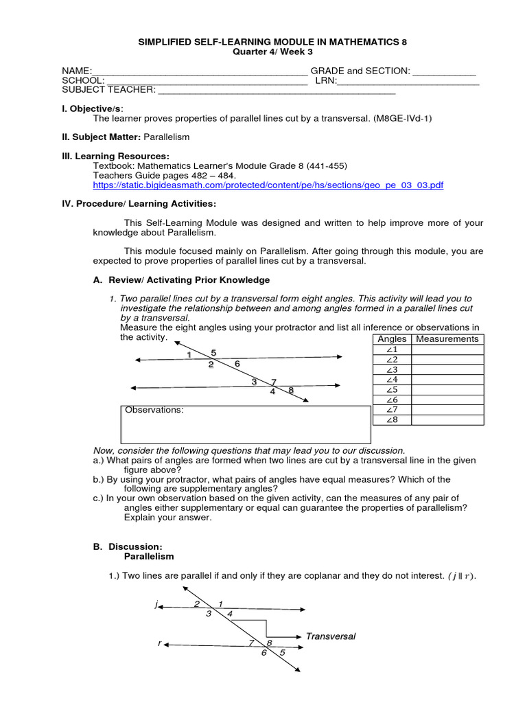 Math-8 Q4 M3 | PDF | Euclidean Geometry | Euclid