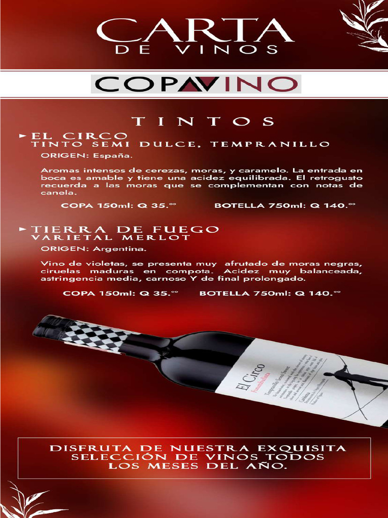 Carta de Vinos | PDF