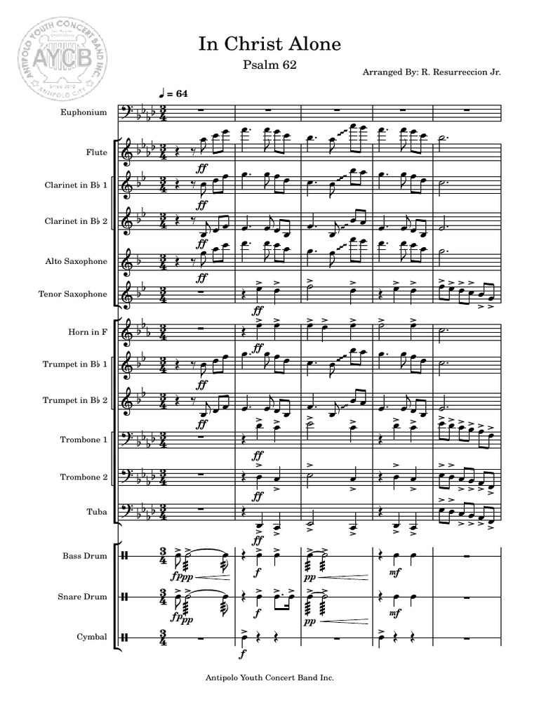 In Christ Alone-Score and Parts Watermark | PDF | Elementary Organology ...