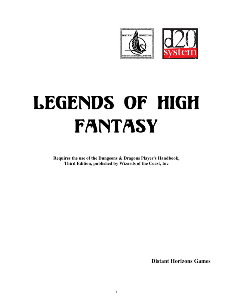 High Fantasy RPG Character Guide | PDF