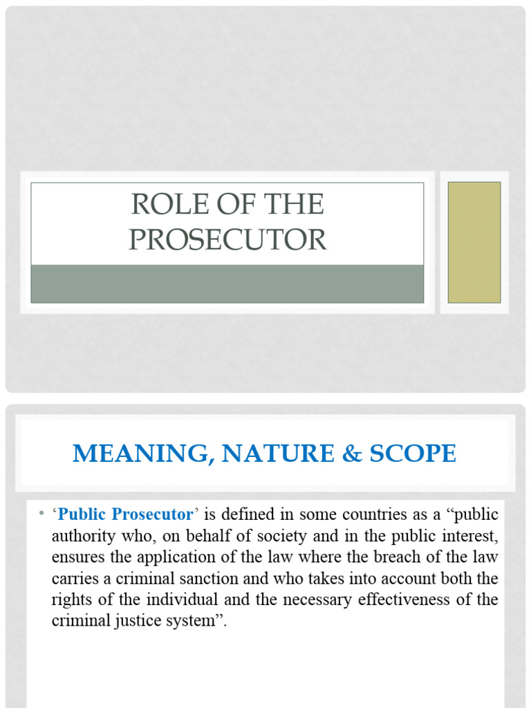 Role of The Prosecutors | PDF | Prosecutor | Criminal Justice