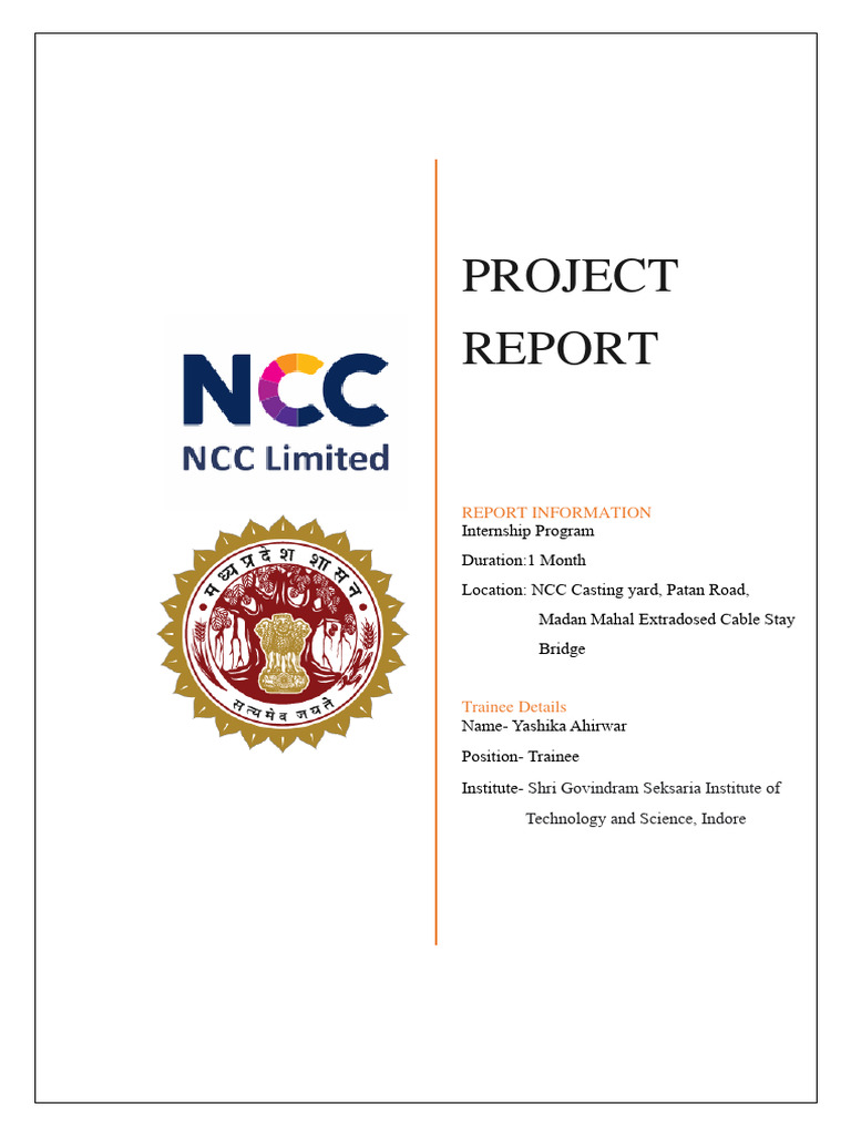 NCC Internship Report | PDF | Prestressed Concrete | Deep Foundation